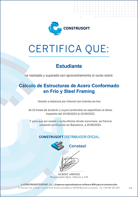 Cálculo de Estructuras de Acero Conformado en Frío y Steel Framing | Construsoft